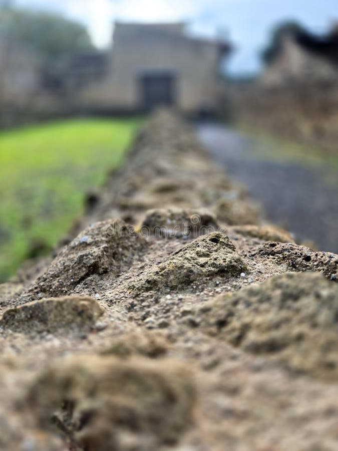 Broken Wall Texture in the Ruins of Herculaneum in Naples, Italy. Stock ...