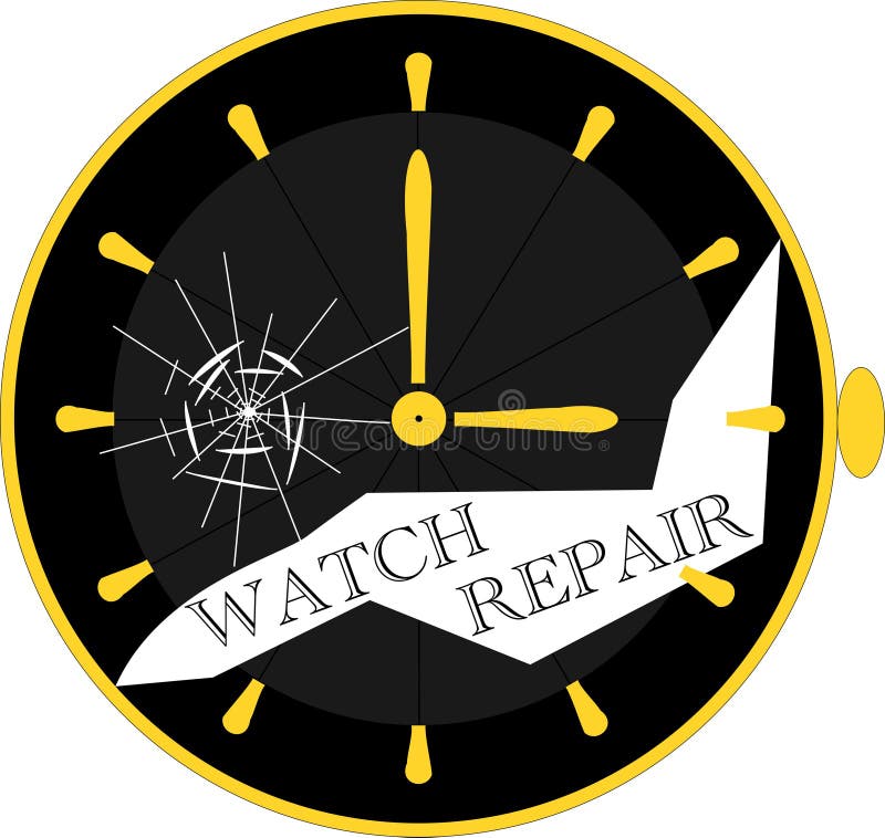 Broken watch stock illustration. Illustration of damaged - 18166552