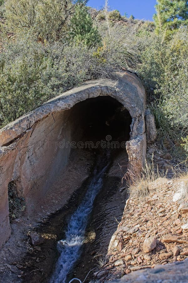 A Broken Water Pipe Carrying Spring Water from the Top of the Hill ...