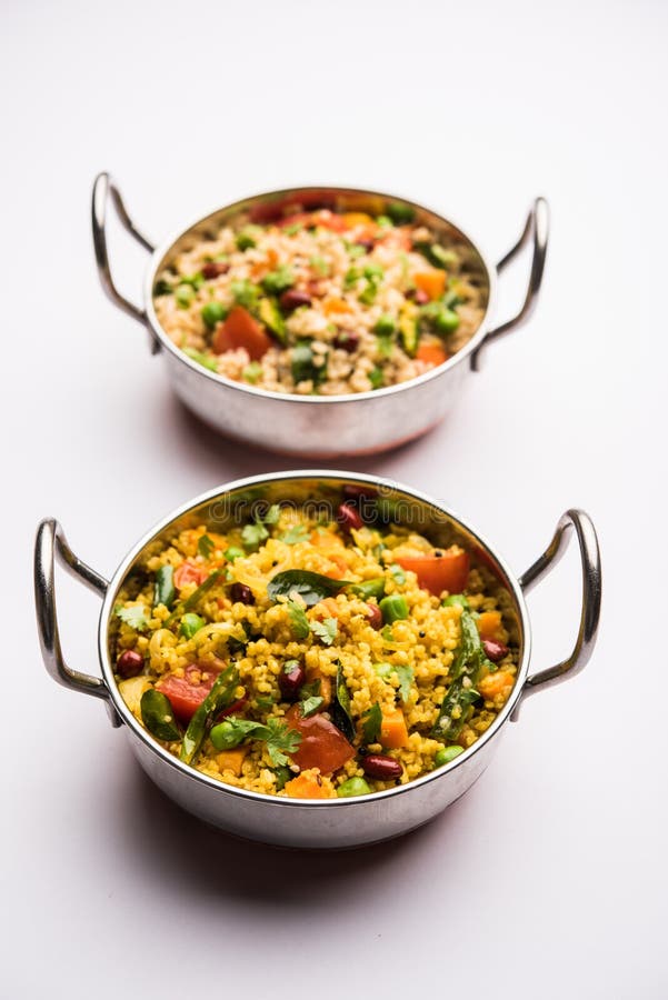Daliya Upma or Broken Wheat Upma Stock Image - Image of broken, bulgur ...