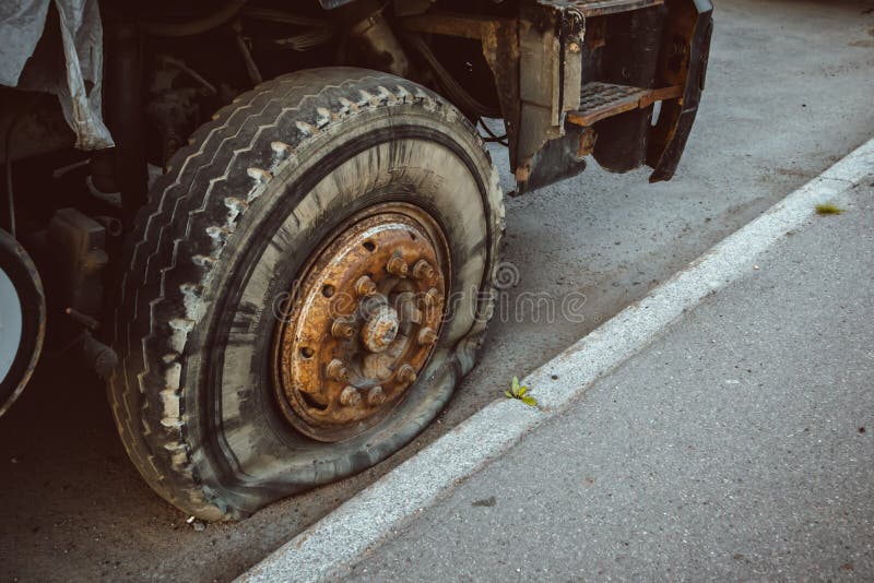 Broken Wheel at the Truck Heavy Cargo Tyre Transportation Problems ...