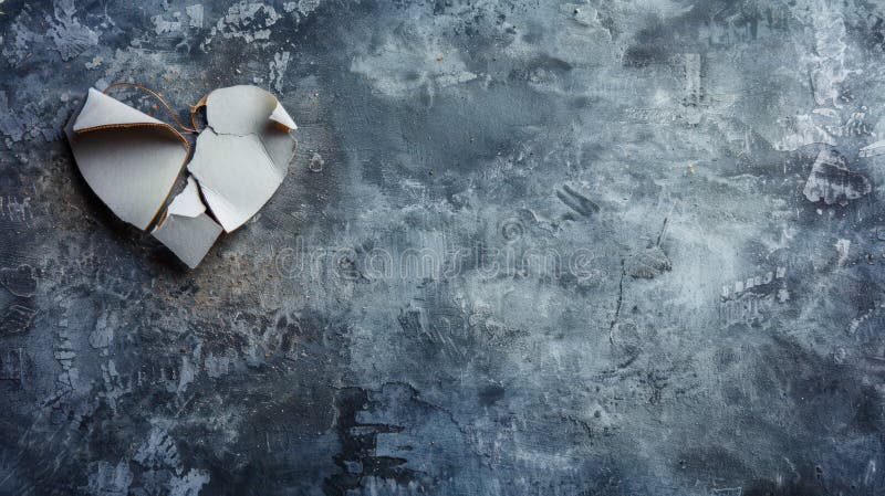 A Broken White Heart Shape on a Gray Background Stock Photo - Image of ...