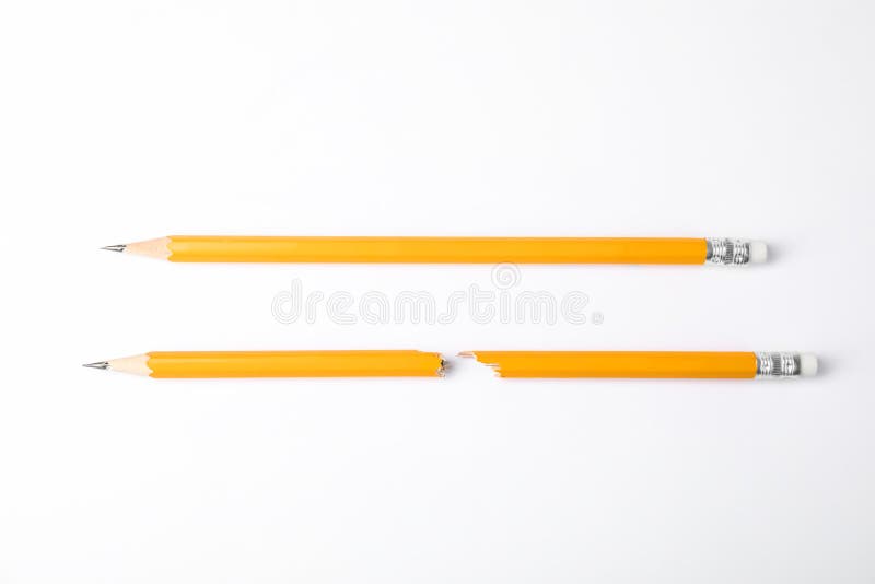Broken and Whole Graphite Pencils on Background, Top View Stock Image ...