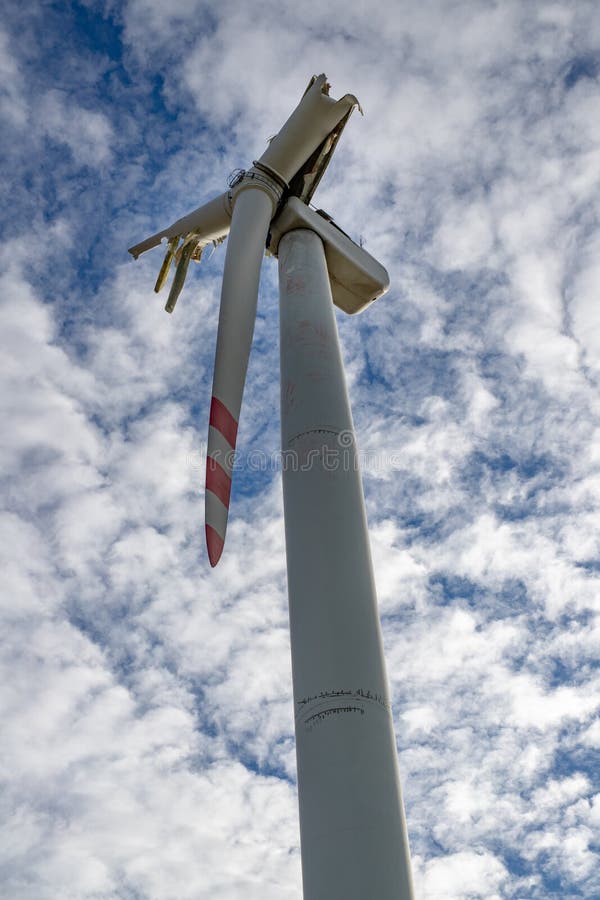 Broken Windmill Shovels. Damaged Windmill for Generating Electricity ...