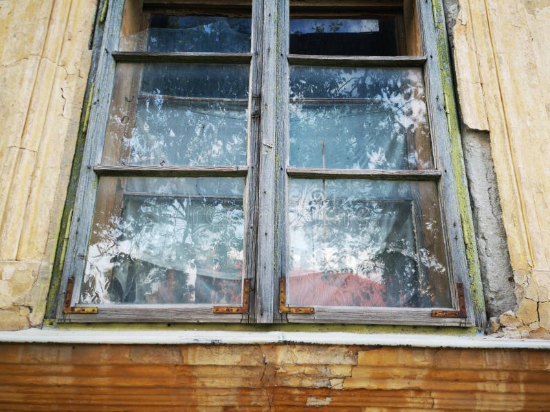 Broken Window from Abandoned House Stock Image - Image of collapsed ...