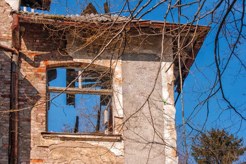 Broken Window in an Old Abandoned House Stock Photo - Image of color ...