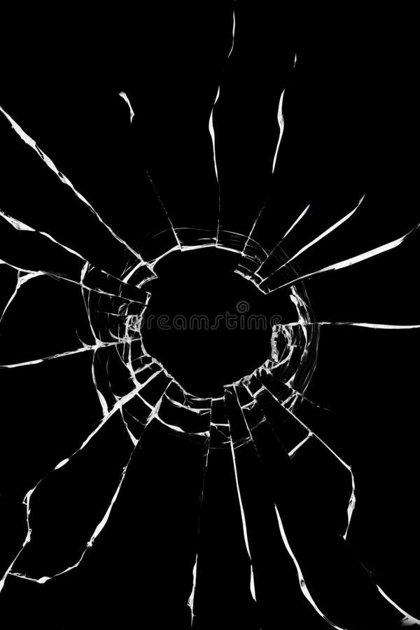 Broken Window, Background of Cracked Glass. Abstract Texture on a Black ...