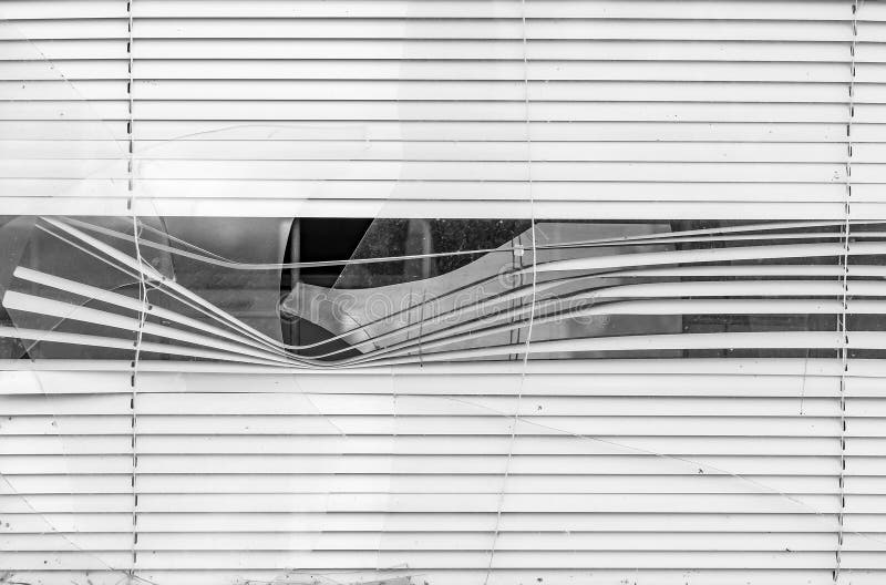 Broken window with blinds stock photo. Image of family - 134147524