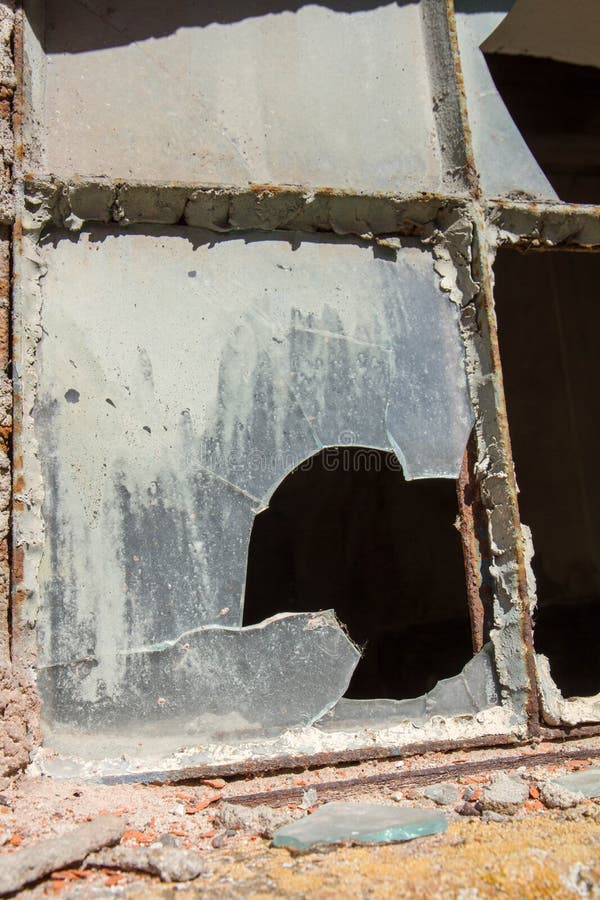 A Broken window stock photo. Image of crime, grow, danger - 112989160