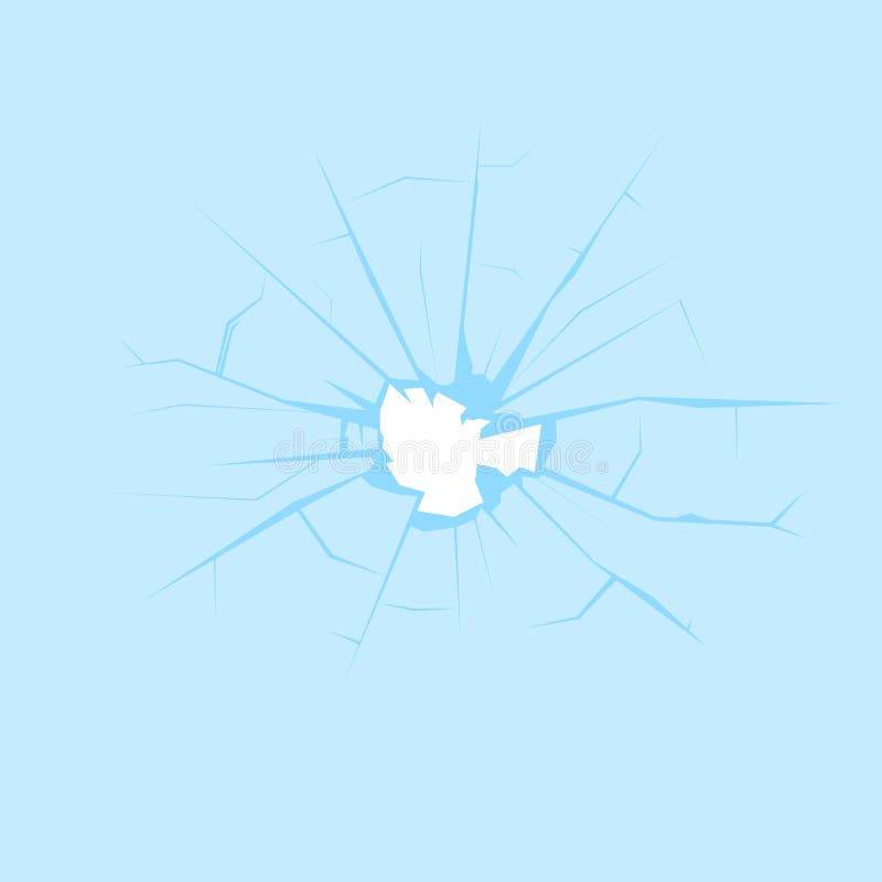 Broken Window Crack Glass after Crash. Vector Stock Vector ...