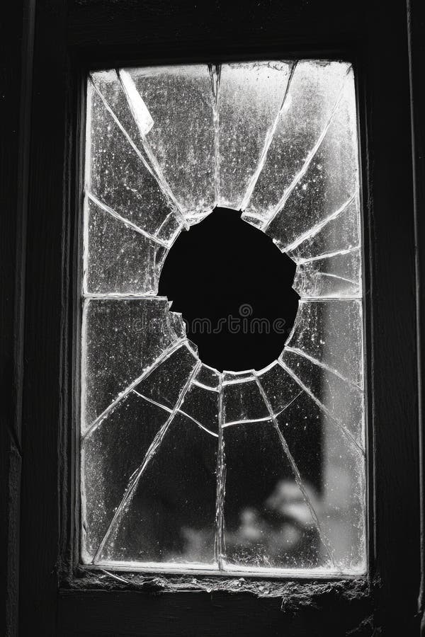 Broken Window with Damage stock photo. Image of damaged - 364520758