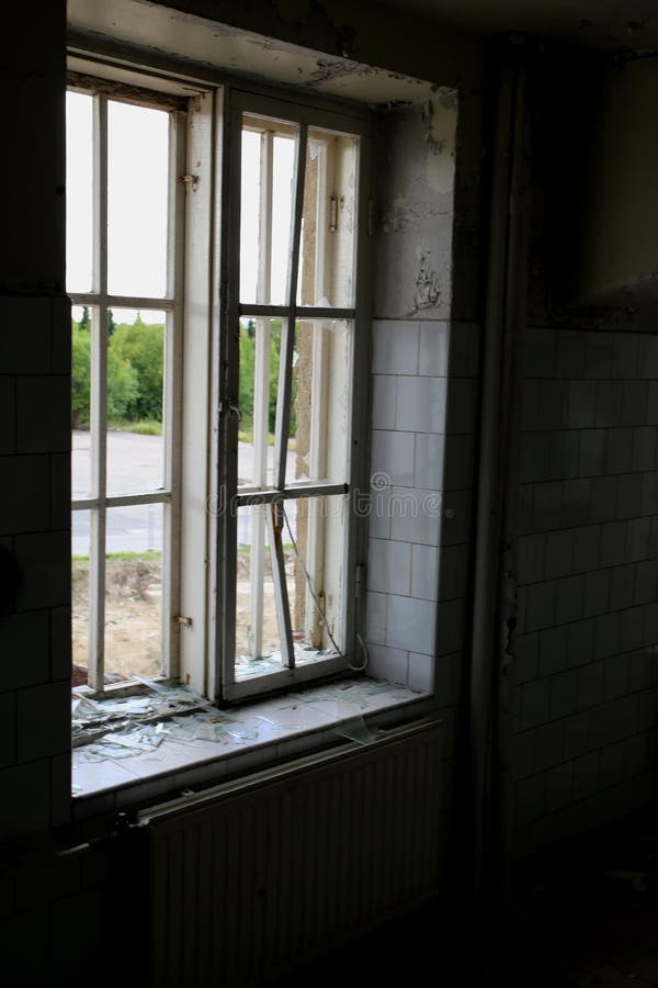 Broken Window, Dark Room and View Out Stock Photo - Image of house ...