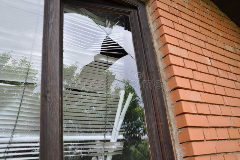 Broken window stock image. Image of glaze, glazed, vandalised - 55692287