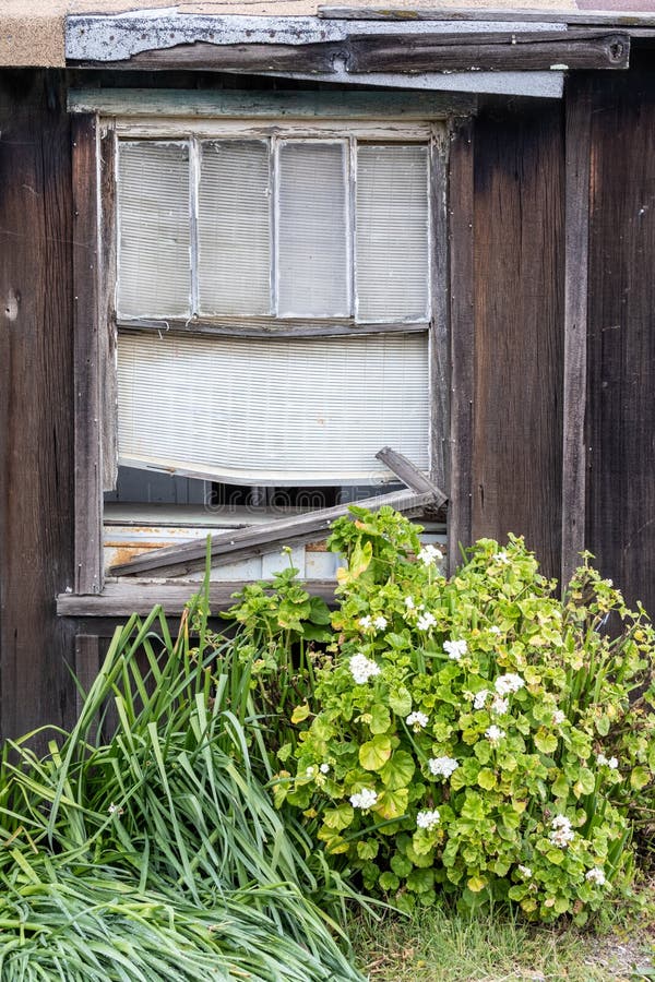 Broken Window on an Old Abandonded Home Stock Image - Image of camp ...