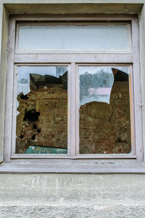 Broken window stock photo. Image of dark, frame, crack - 63341806