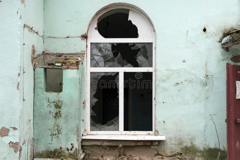 Broken window stock photo. Image of abstract, door, glass - 207066328