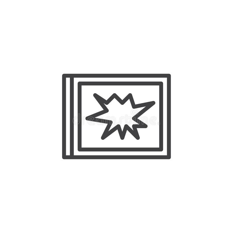 Broken window icon stock vector. Illustration of damage - 136801806