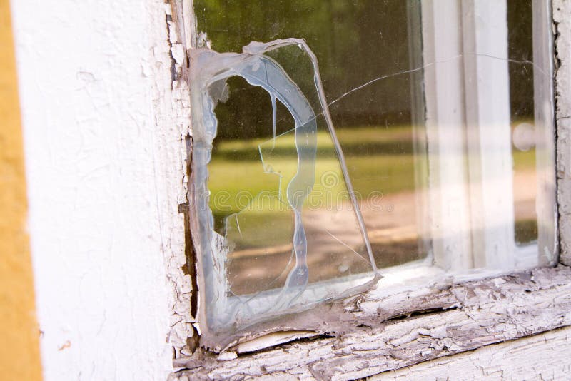 Broken window stock image. Image of thief, glass, vandalism - 94551793
