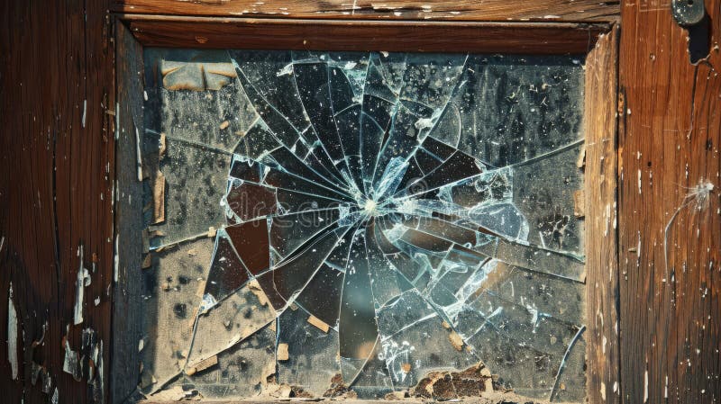 Broken Window with Shattered Glass Stock Image - Image of shattered ...
