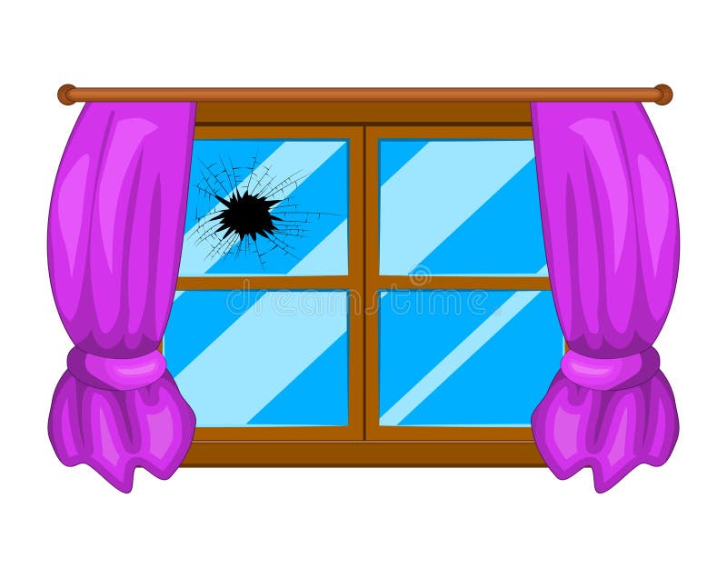Broken window stock illustration. Illustration of pane - 1703777