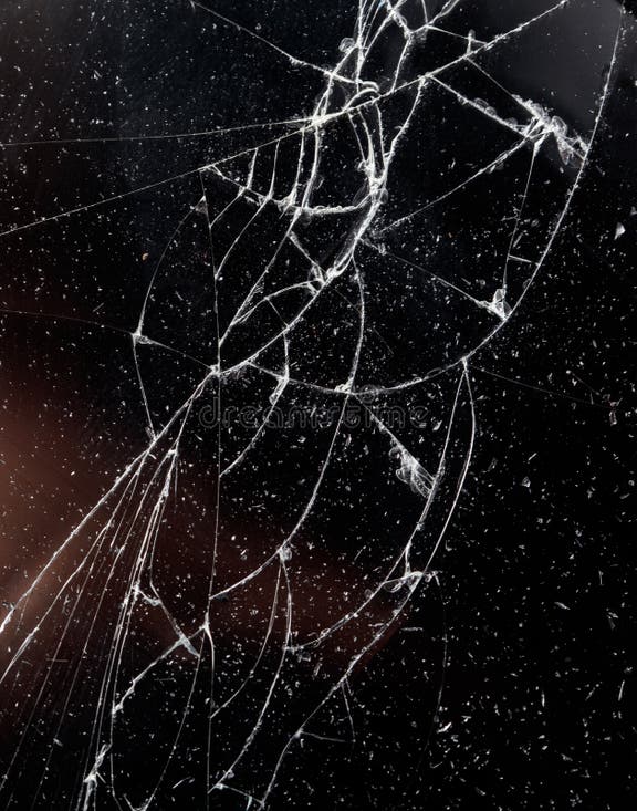 A Broken Window with a Spider Web Pattern on it Stock Image - Image of ...