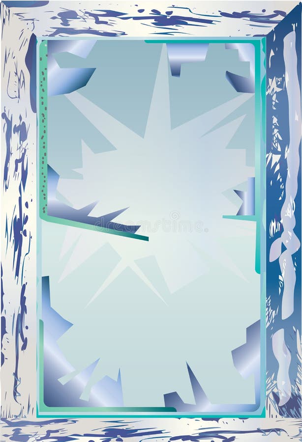 Broken window in winter stock vector. Illustration of glass - 58313312