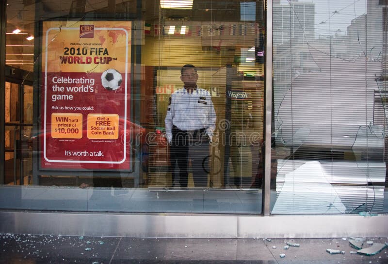 Broken Windows CIBC of G8/G20 Roit Toronto Editorial Image - Image of ...
