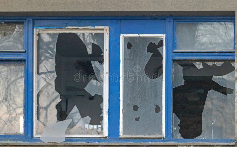 Broken Windows Old Building Stock Image - Image of house, frame: 378215821