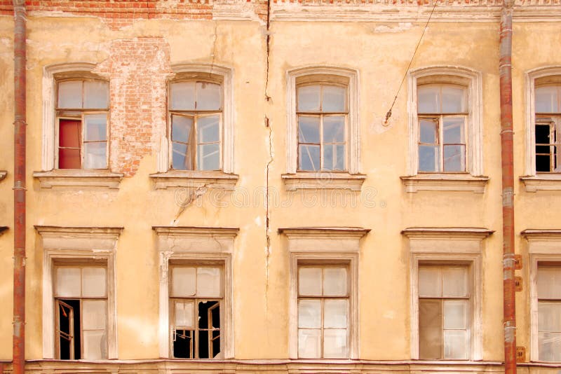 Broken Windows of an Old House Stock Image - Image of architecture ...