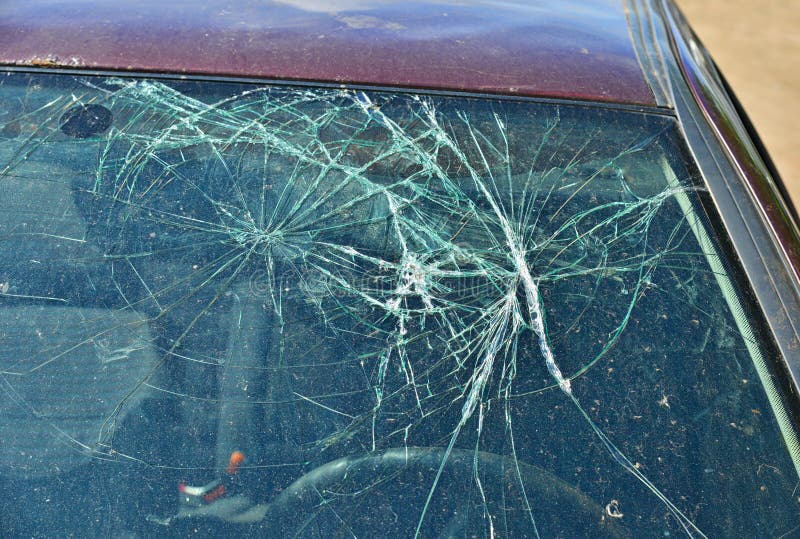 Shattered windshield. stock photo. Image of traffic, wind - 3462304