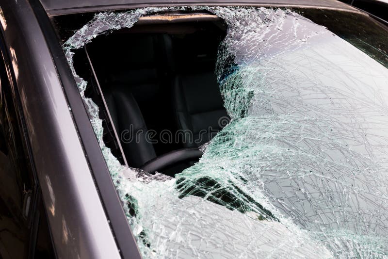 Car Crash - Smashed Windshield Stock Image - Image of crack, accidents ...