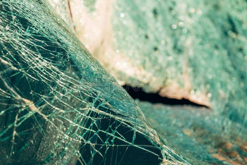 Broken Windshield Glass Pattern As Background Stock Photo - Image of ...