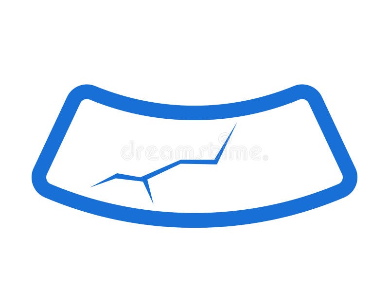 Broken Windshield Icon stock vector. Illustration of outline - 95899225