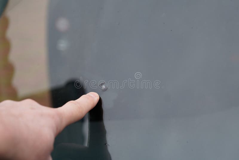 Broken Windshield Smashed Windscreen of a Car Cracked Glass Pointed ...