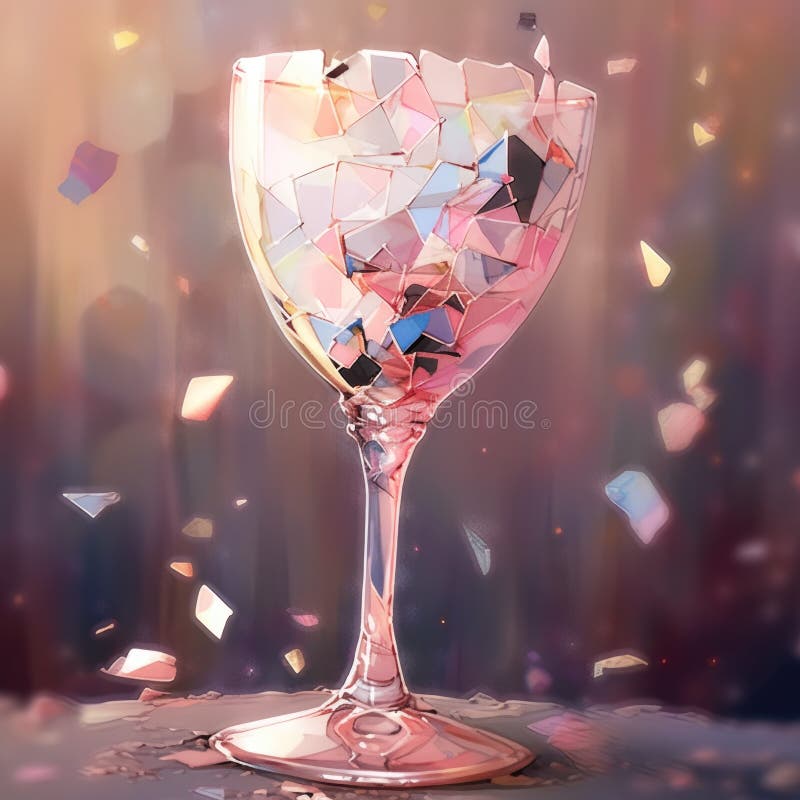 Broken Wine Glass Line Drawing Stock Illustration Illustration Of Fragile Line 305795276