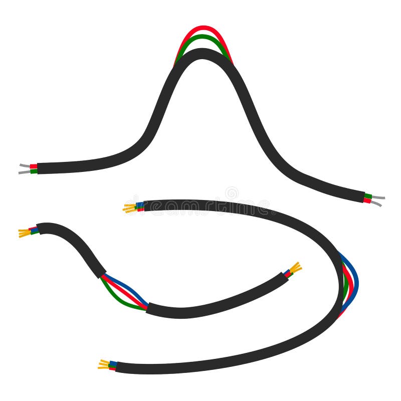 Broken Wire Flat Vector Illustration Stock Vector - Illustration of ...