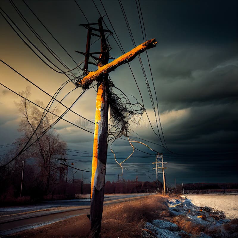 Power Line Breaks and Sparks on Metal Plate in the Night Sky Stock ...