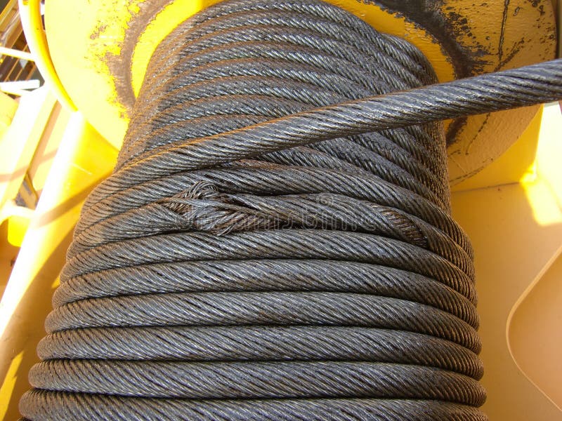 Broken Wire Rope on Crane Drum Stock Photo - Image of pattern, drum ...