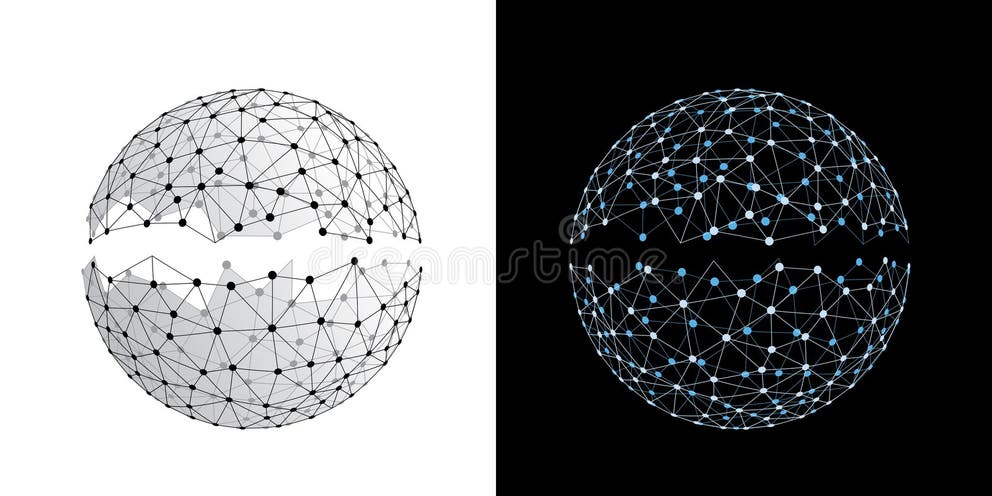 Wire sphere broken stock vector. Illustration of icon - 304877977
