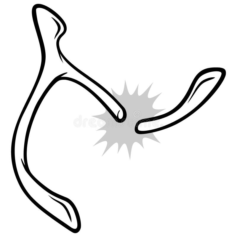 Broken Wishbone stock vector. Illustration of wishbone - 89287145