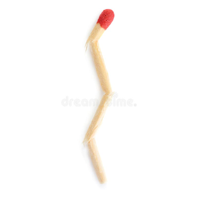 Broken Wooden Match Isolated Over the White Background Stock Image ...