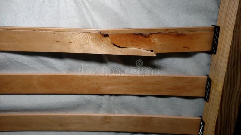 Broken Wooden Slat on Bed Under Mattress on Sleeping Place Stock Video ...