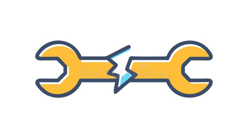 Broken Wrench Outline Vector Icon for Technical Problem, Vector Design ...