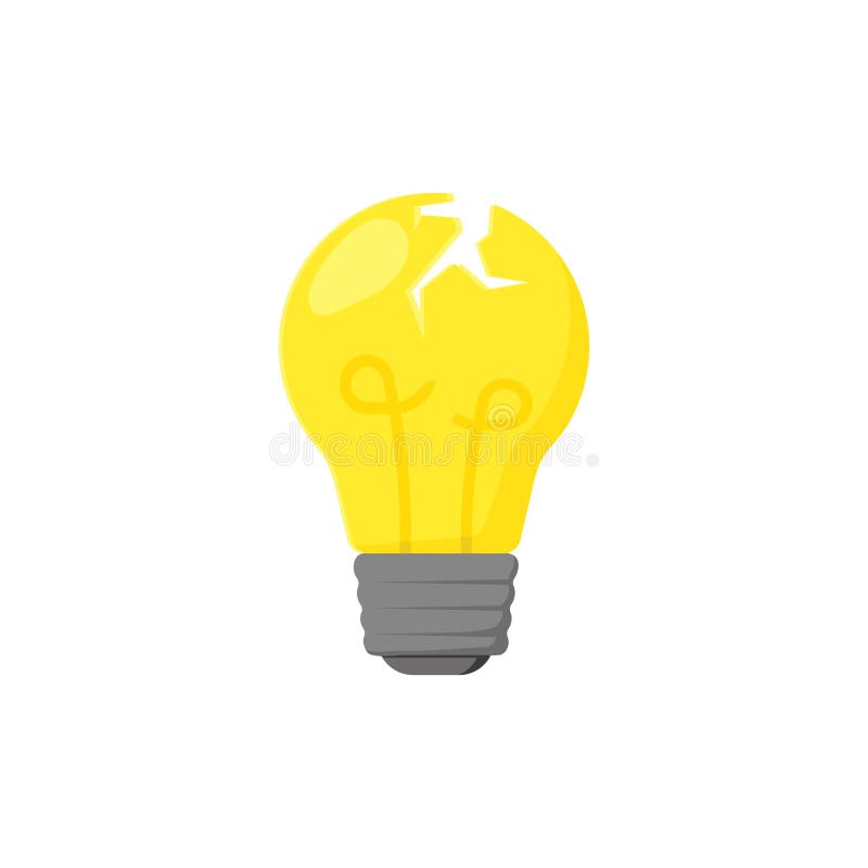 Broken light bulb stock illustration. Illustration of green - 7999919
