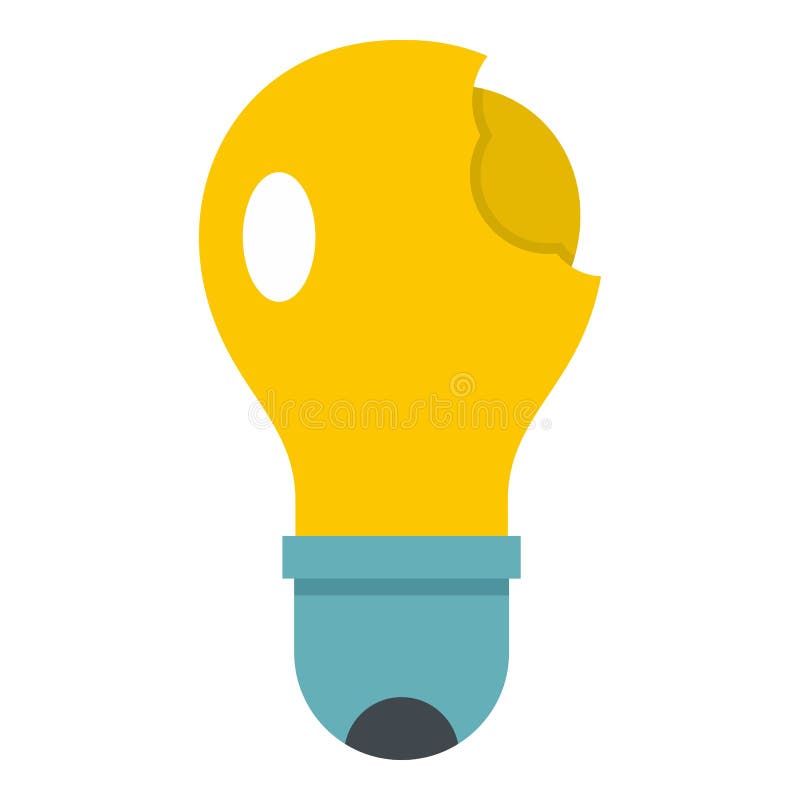 Broken Yellow Lightbulb Icon Stock Vector - Illustration of idea ...