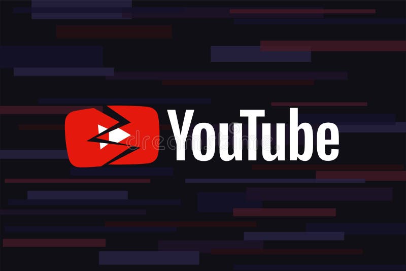 Broken YouTube logo. editorial image. Illustration of halt - 233354135