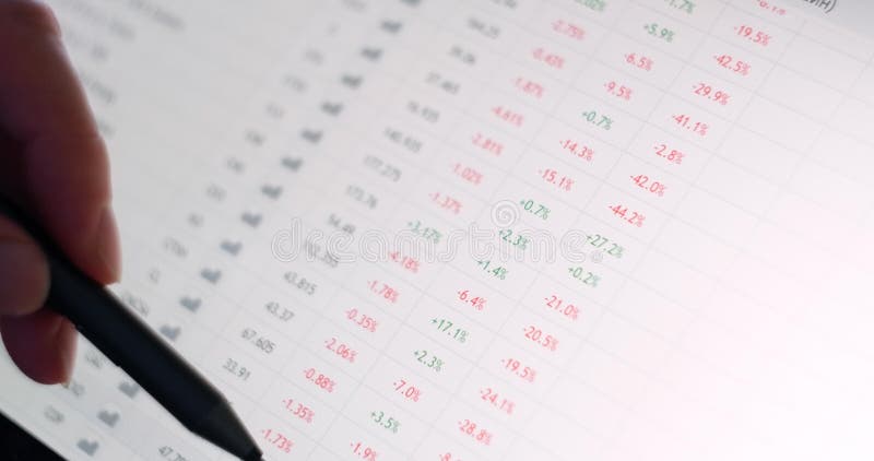 Stock Index Chart with a Graph Diagram. Display and Monitors Growth and ...