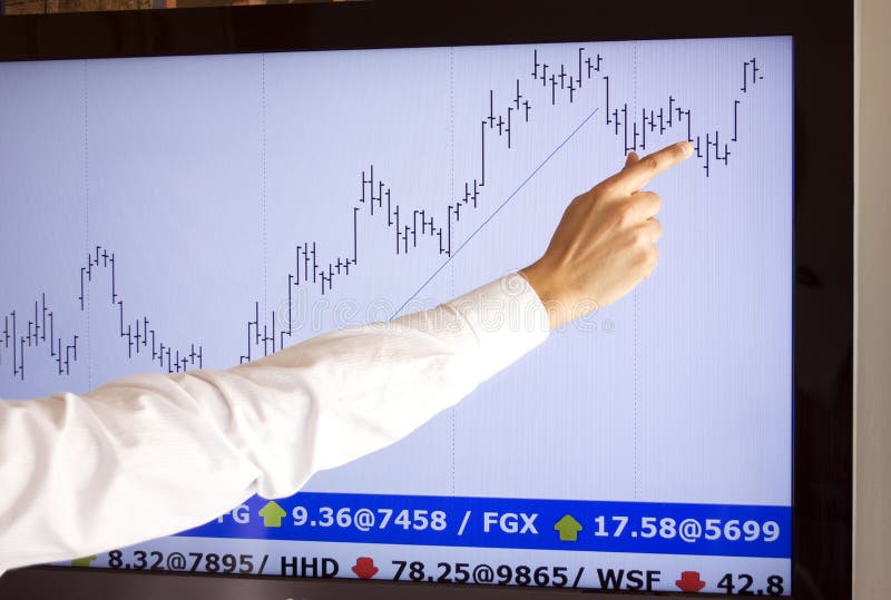 Broker Explaining Stock Market Graphic Stock Photo - Image of portrait ...
