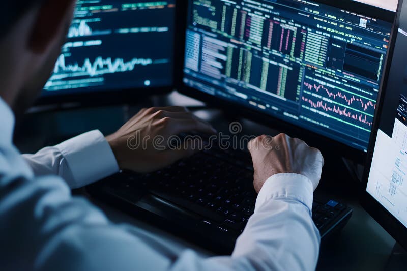Broker Making Fast Trades on Keyboard in High-frequency Trading ...