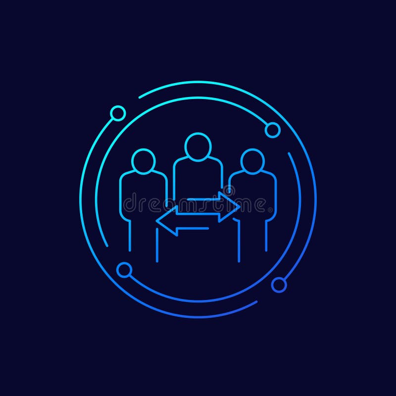 Broker or Mediator Icon, Linear Design Stock Vector - Illustration of ...